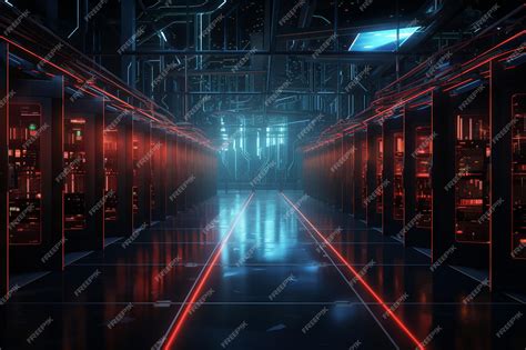 Premium Ai Image Efficient Man In Data Center Management Generative By Ai