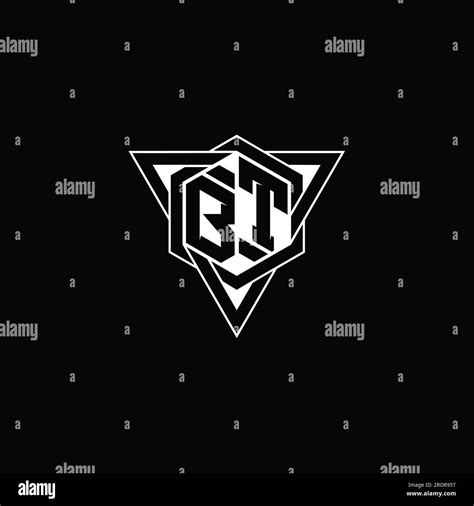Bt Letter Logo Monogram Hexagon Shape With Triangle Geometric Outline Sharp Modern Style Design