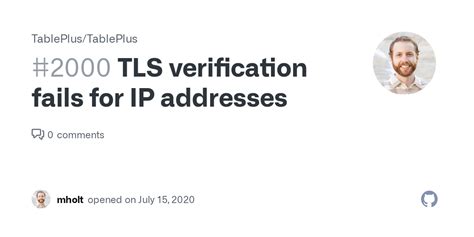 tls verification fails for ip addresses · issue 2000 · tableplus tableplus · github