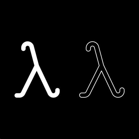 Lambda Greek Symbol Small Letter Lowercase Font Icon Outline Set White