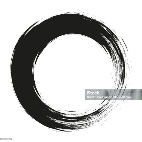 벡터 브러시는 흰색 배경에 페인트원을 스트로크합니다 잉크 손으로 그린 페인트 브러시 원 로고 라벨 디자인 요소 벡터 일러스트레이션 검은 추상 원 프레임 수채화 물감에 대한