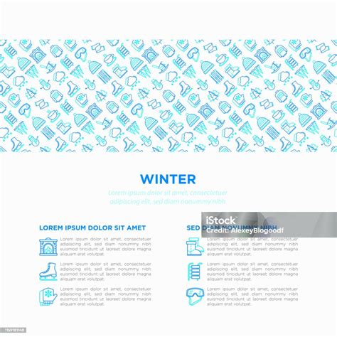 얇은 라인 아이콘 겨울 개념 벽난로 스케이트 장갑 눈송이 스카프 눈사람 풀오버 썰매 흔들 의자 스키 고드름 눈 현대 벡터 일러스트레이션 인쇄 미디어 템플릿 0명에 대한 스톡