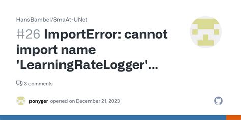 Importerror Cannot Import Name Learningratelogger From Pytorch