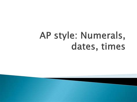 PPT AP Style Numerals Dates Times PowerPoint Presentation Free Download ID 2651078