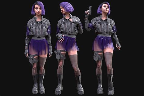 Dangerous Girl Rigged 3d Characters Unity Asset Store