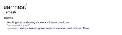 Why We Need To Be More Earnest