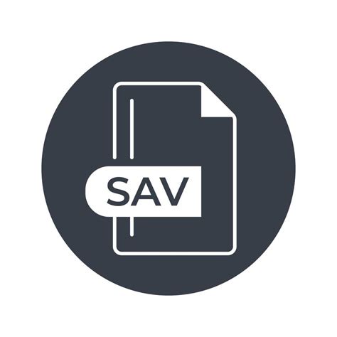 SAV File Format Icon SAV Extension Filled Icon 15426371 Vector Art At