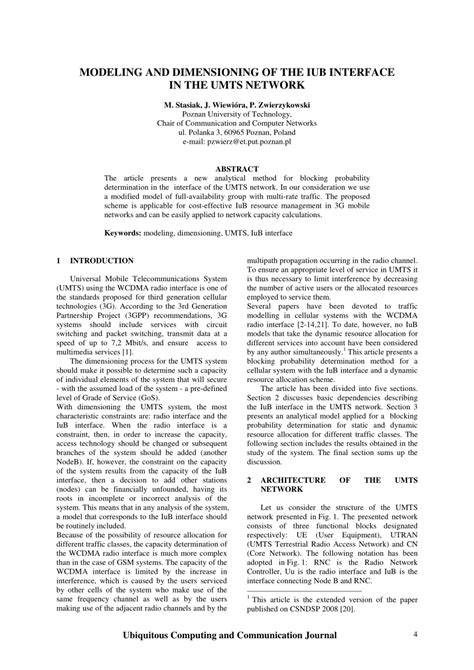 PDF Modeling And Dimensioning Of The Iub Interface In The UMTS Network