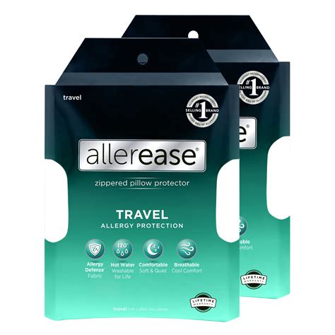 Allerease Allergies Relief Travel Pillow Cover With Zippered Protector