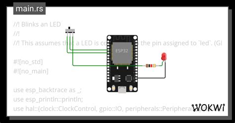 Esp32 Rust No Std Switch With Light Wokwi Esp32 Stm32 Arduino Simulator