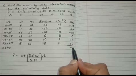 Class 10 Step Deviation Method Statistics Youtube