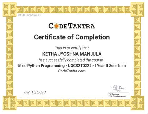 Ketha Jyoshna Manjula On Linkedin Codetantra Pythoncourse