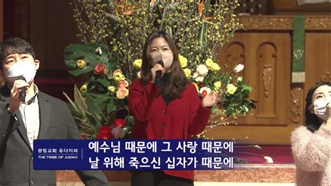 [유다지파] 주님 보좌 앞에 나아가 예수님 때문에 주 하나님 독생자 예수 햇살보다 밝게 빛나는 주님 계신 곳에 나가라 후렴 2023 1 22 Youtube