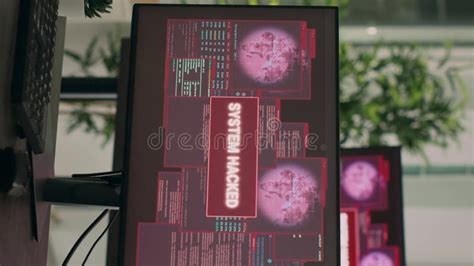Computers Displaying Critical Error Message Flashing On Screen Stock