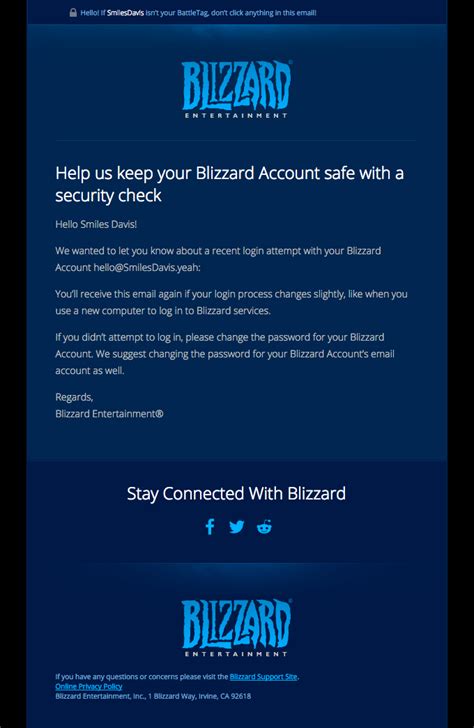Help Us Keep Your Blizzard Account Safe With A Security Check From