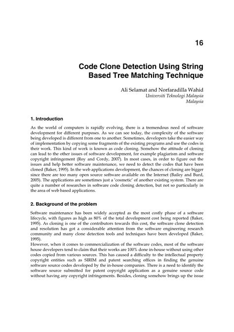 Pdf Code Clone Detection Using String Based Tree Matching Technique