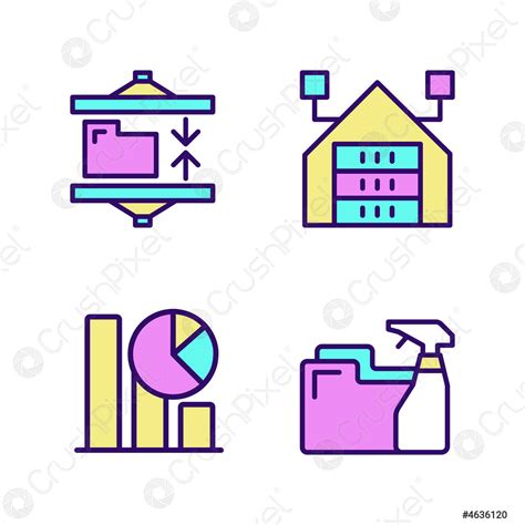 Data Mining Processes Rgb Color Pixel Perfect Icons Set Stock Vector 4636120 Crushpixel