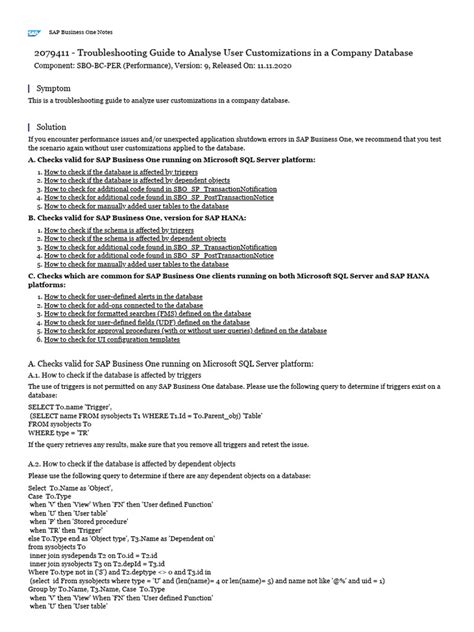 sap note 2079411 troubleshooting guide to analyse user customizations