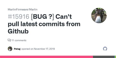 Bug Cant Pull Latest Commits From Github · Issue 15916 · Marlinfirmwaremarlin · Github