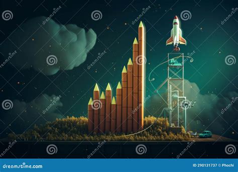 Rocket Taking Off Flat Vector Illustration Spaceship Takeoff Testing Space Exploration Program
