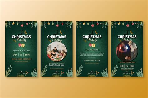 크리스마스 인스 타 그램 이야기 모음 무료 벡터