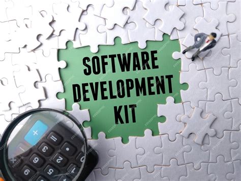 Premium Photo Top View Calculatormagnifying Glass And Miniature People With Text Software