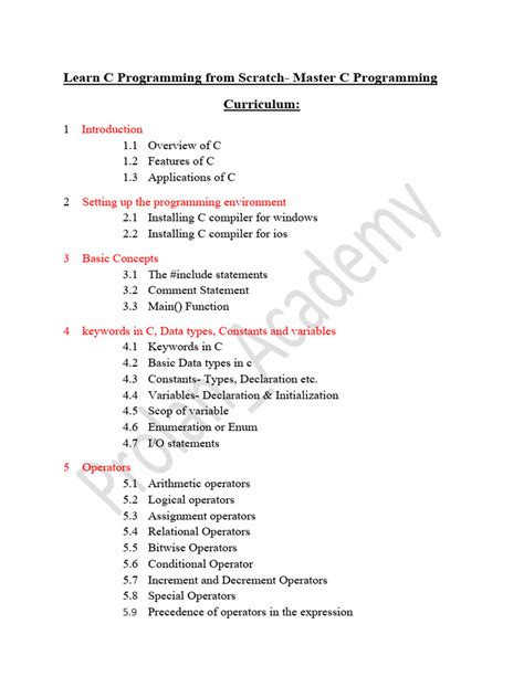 syllabus pdf pointer computer programming control flow