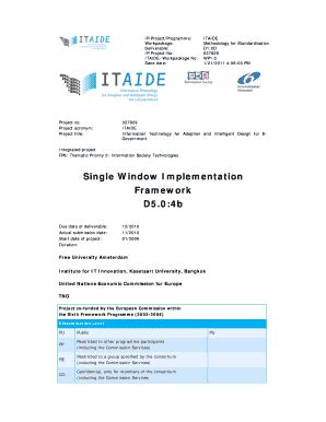 Fillable Online Unece Single Window Implementation Framework D5 0 4b