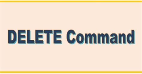 DELETE Delete Command In SQL SQL DELETE Statement DML Command