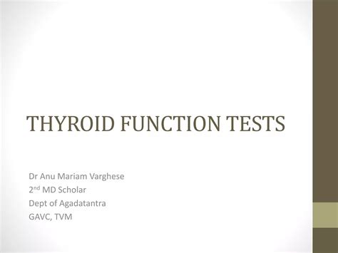 Thyroid Function Tests Pptx Thyroid Disorders Endocrine And Metabolic Diseases