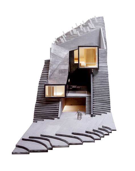 Vail House Abstract Twisted Box Architecture Model