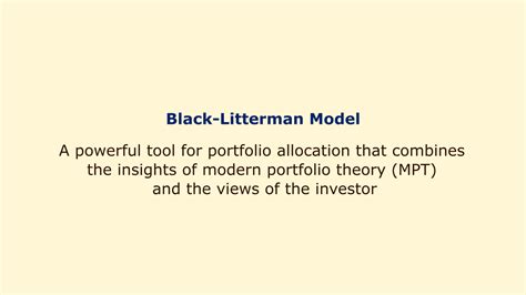 Black Litterman Model