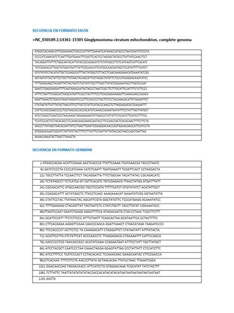 Secuencia En Formato Fasta Pdf