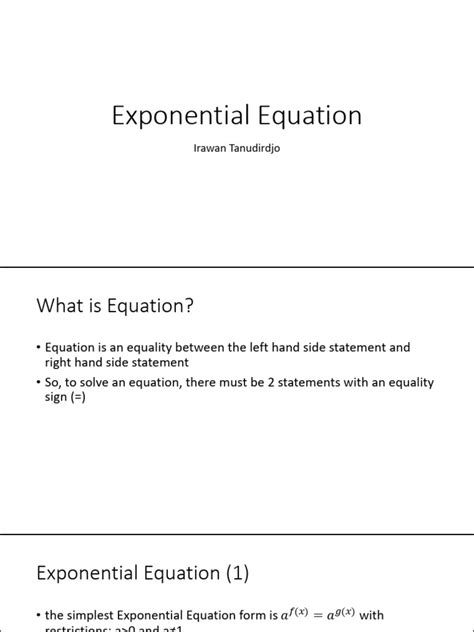 Exponential Equation Pdf
