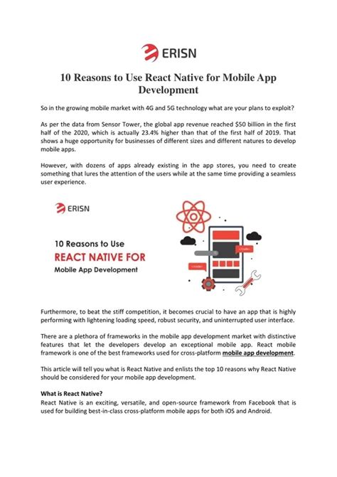 Ppt 5 Reasons To Choose React Native For Mobile App Development Powerpoint Presentation Id