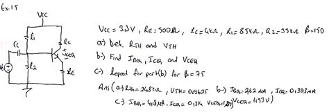 Solved Ex 15 VIC CC Lc UCER V UCC 3 3V Re 500m Ke Gen Chegg Com