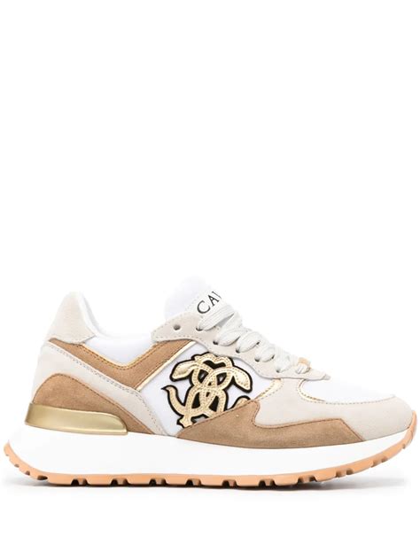 Roberto Cavalli Panelled Low Top Sneakers Neutrals Farfetch Uk