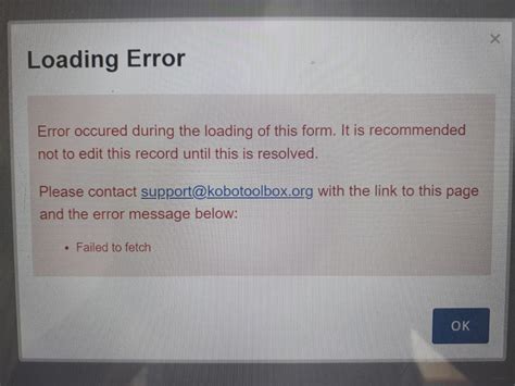 Data Editing Error Failed To Fetch Data Management Kobotoolbox