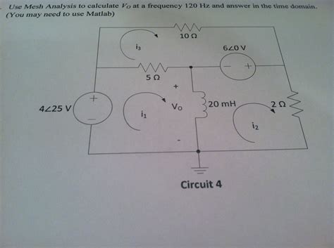 Solved Use Mesh Analysis To Calculate Vo At A Frequency 1