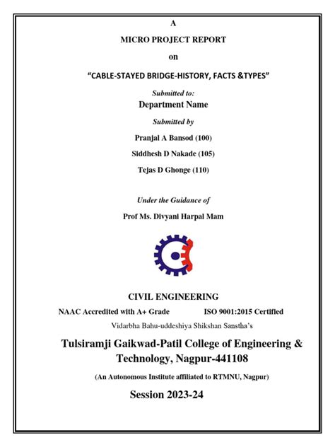 Micro Project Report Formate Download Free Pdf Civil Engineering