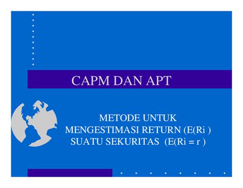 Pdf Capm Dan Apt