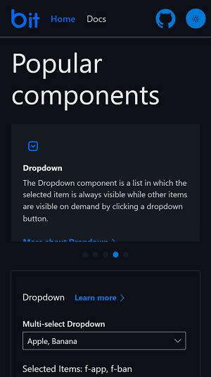 The Carousel Of The Popular Components Section In `bit Blazorui` Demo
