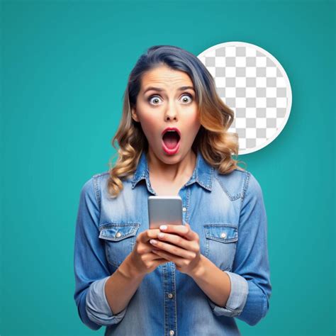 Mujer Joven Y Bonita Usando Su Celular Psd Premium Generado Con Ia