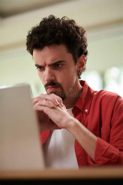 Man Correcting Programming Code Stock Photo Image Of Freelancer