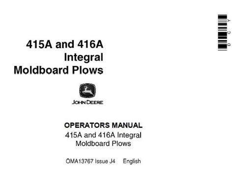 Master Your Plow John Deere 415a And 416a Manual