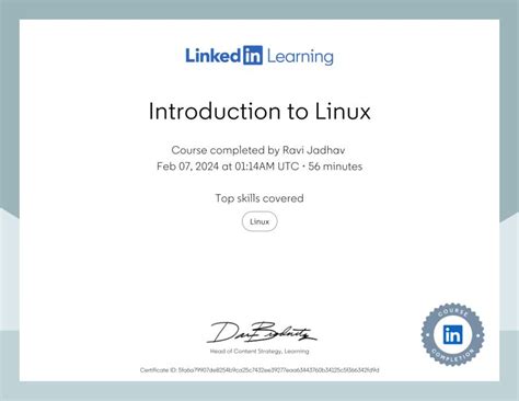 Ravi Jadhav On Linkedin Certificate Of Completion
