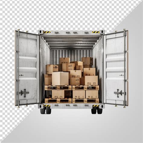 Premium Psd Open Cargo Container Png