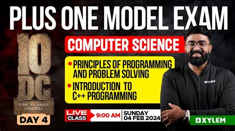 Plus One Model Exam Computer Science Day 4 Xylem Plus One Youtube