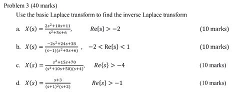 Solved Problem Marks Use The Basic Laplace Transform Chegg