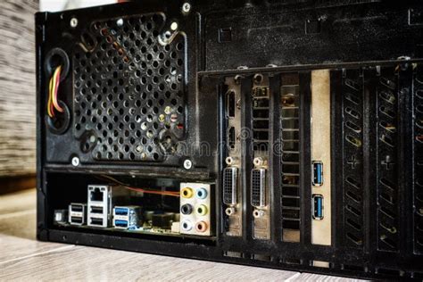 Clean Computer Pc Processor Cooler With Mainboard And Computer Case Fragment Selective Focus